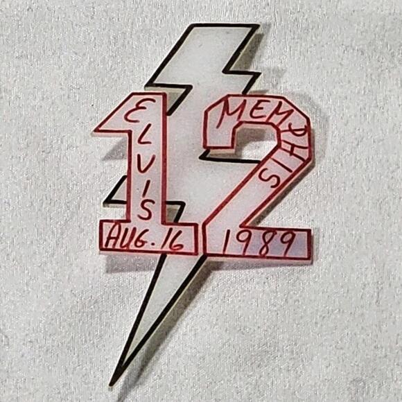 Other | Vintage 12 Year Anniversary Of Death Date Pin Elvis Presley Tcb ...